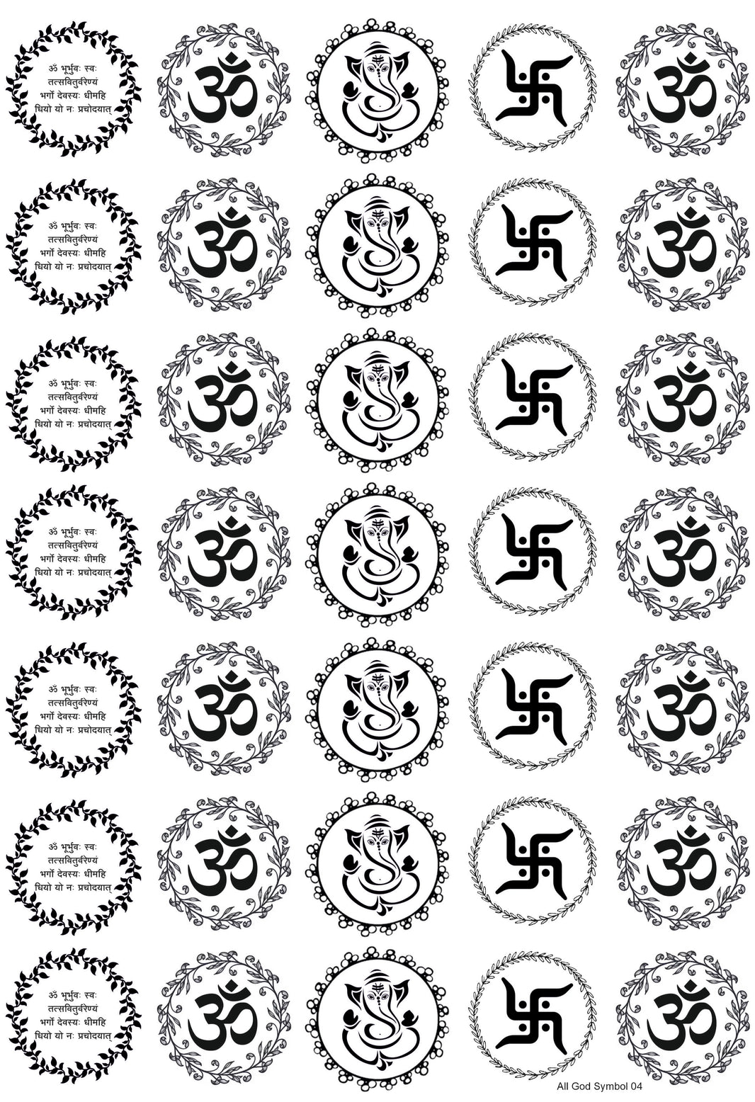 All God Symbols A4 Size – Resin Sheets by Naitik Enterprise